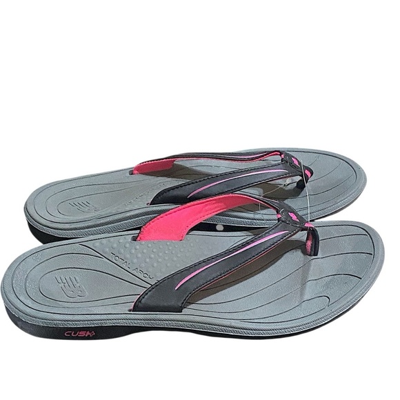 New Balance | Shoes | New Balance Cush Flip Flop Sandals Gray And Pink ...